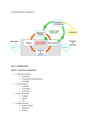 Summary book "Operations Management" 6th edition, Slack, Chambers ...