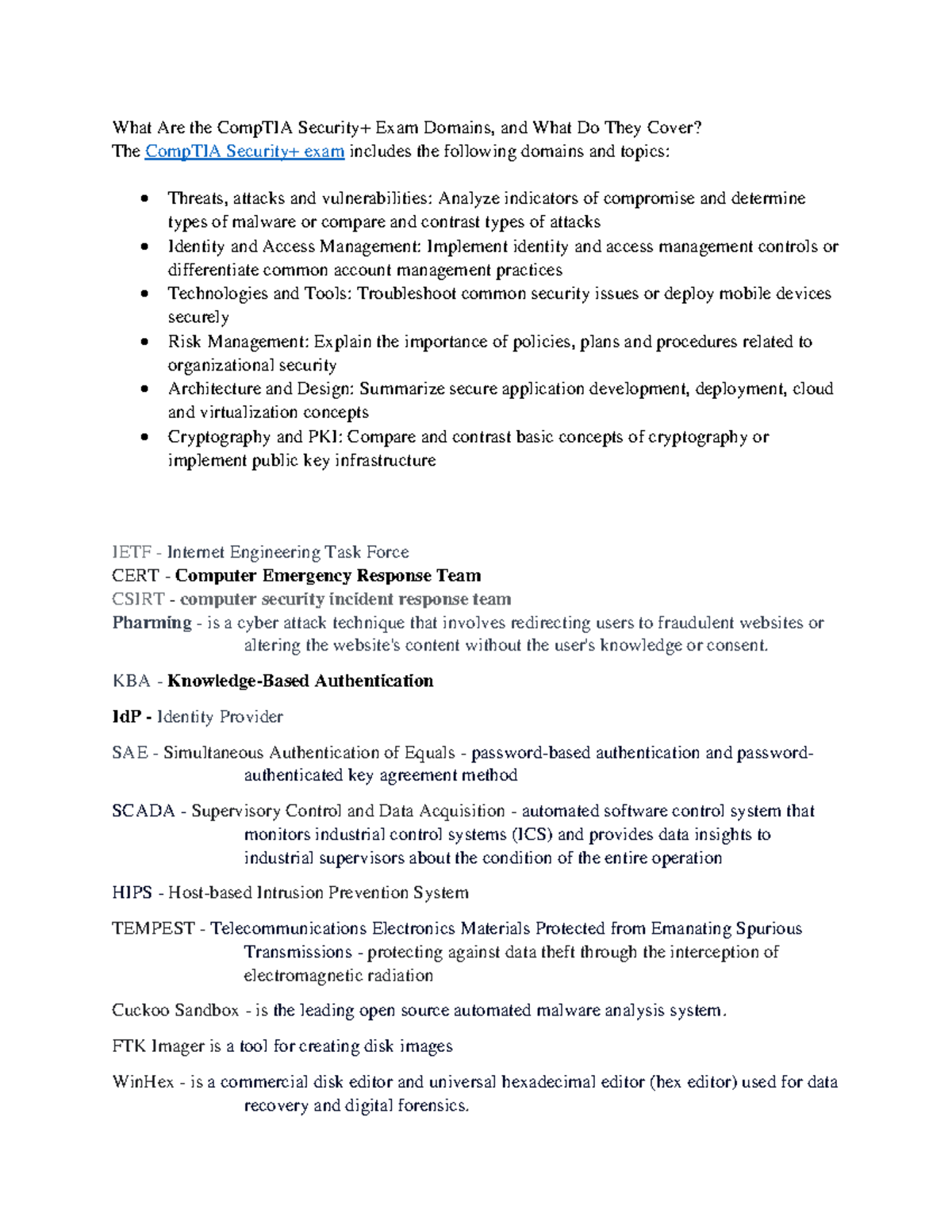 Security+ notes - Winter Semester of 2023 - What Are the CompTIA ...