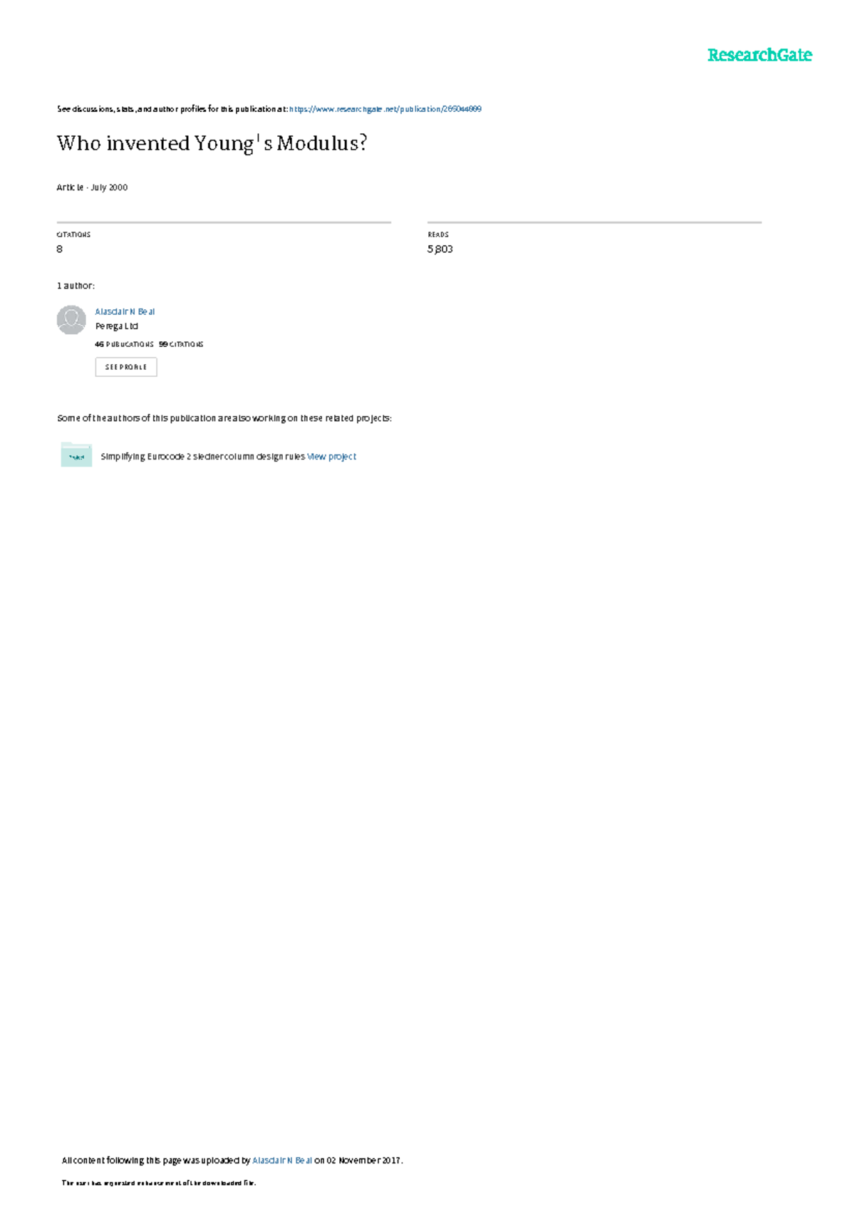 Who invented Youngs Modulus - See discussions, stats, and author ...