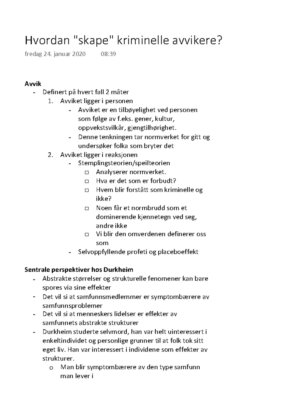 Hvordan skape kriminelle avvikere - Avvik Definert på hvert fall 2 ...