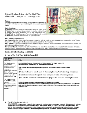 Overview of a Period of US History - Guided Reading & Analysis ...