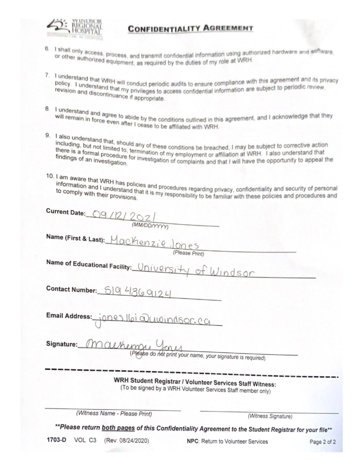 Confidentiality Agreement for school - 11-63-389 - StuDocu