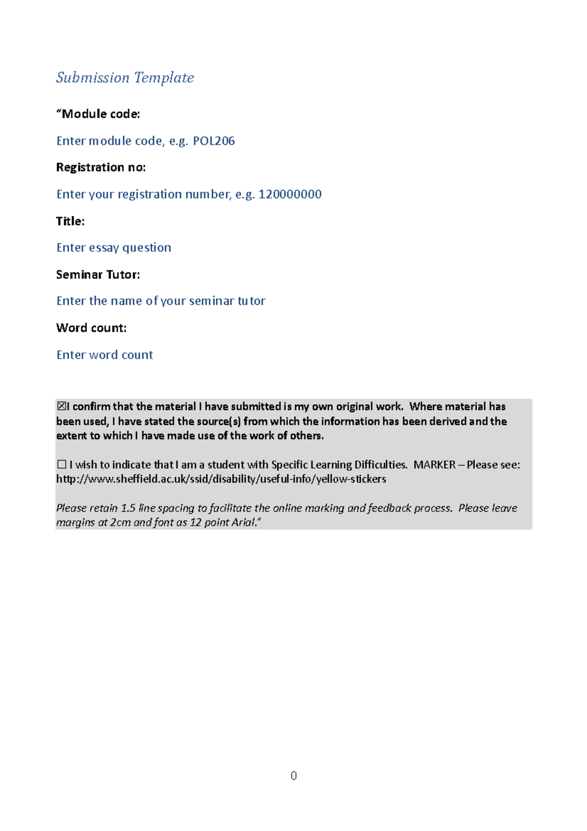 POL Turnitin Submission Template - Submission Template “Module code ...