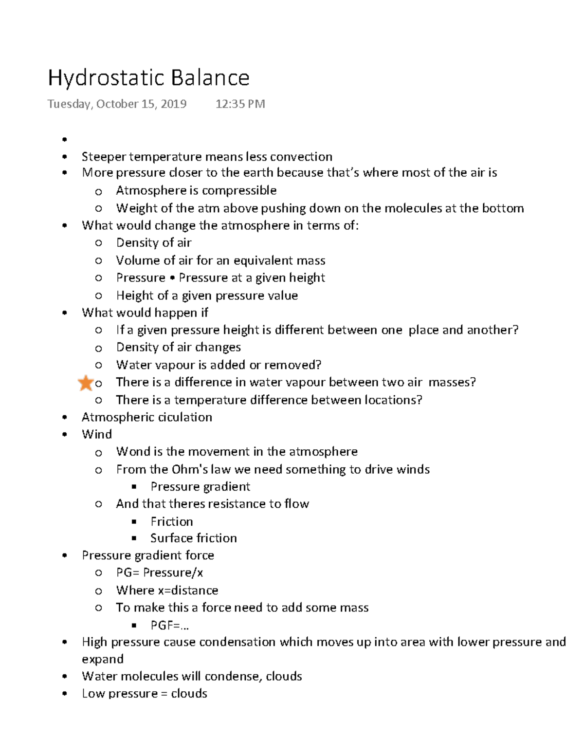 Hydrostatic Balance - Instructor: Johannes Feddema - Warning: TT: undefined function: 32 ...