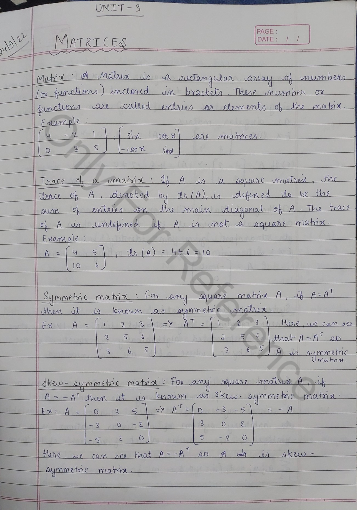 Maths - Ch.3 (Handwritten Notes) - B.tech CSE - Studocu