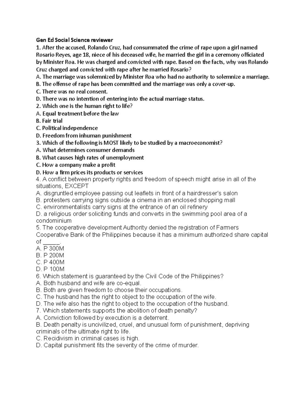 Social Science reviewer - Gen Ed Social Science reviewer After the ...