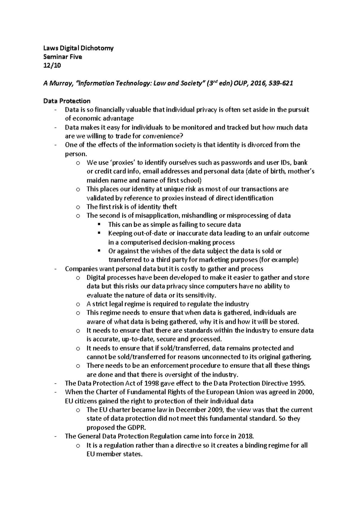 Essay Notes - Summary Law's Digital Dichotomy - Warning: TT: undefined ...