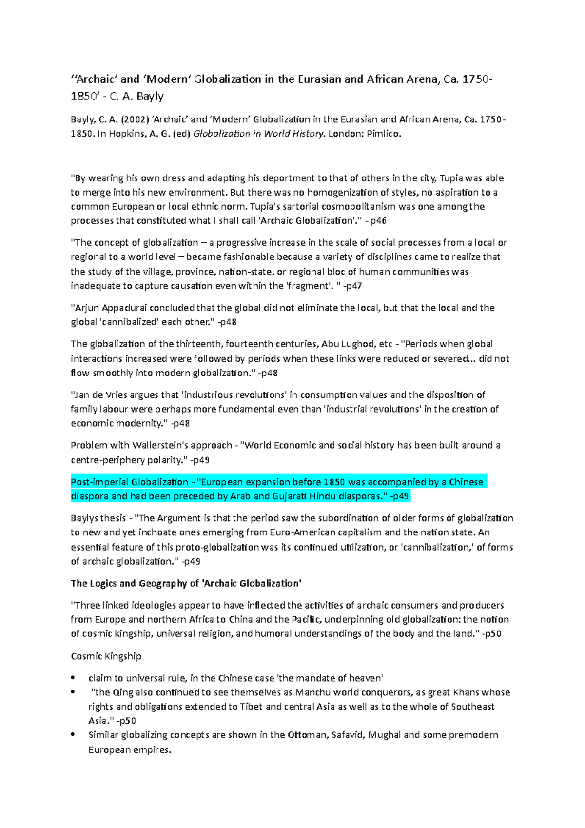 Archaic and Modern Globalization - ‘‘Archaic’ and ‘Modern ...