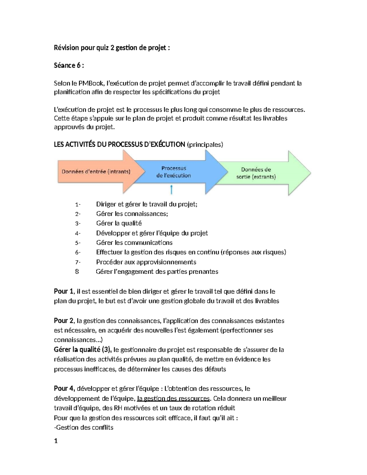 Révision pour quiz 2 gestion de projet - Cette étape s’appuie sur le ...