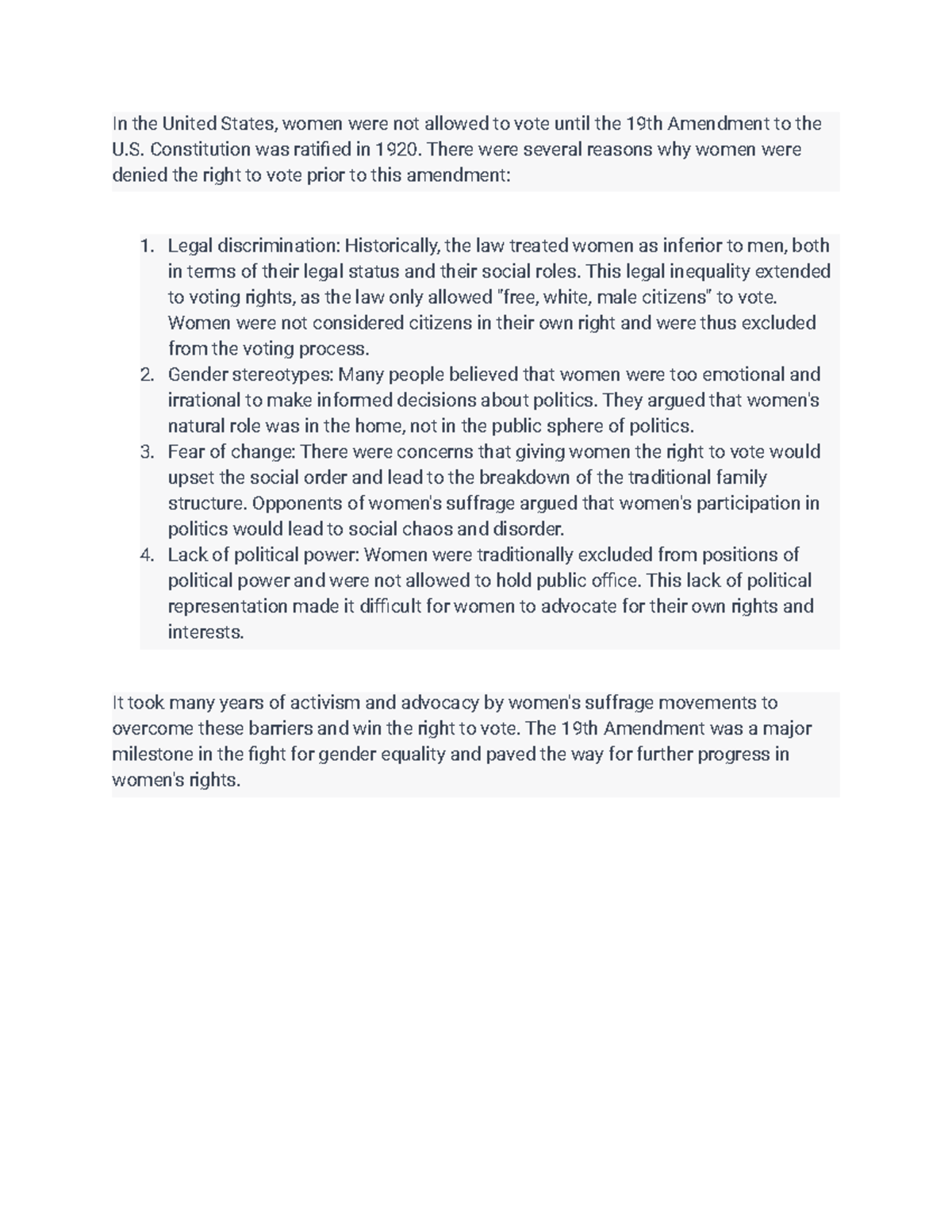 Why were women not allowed to vote in america - In the United States ...