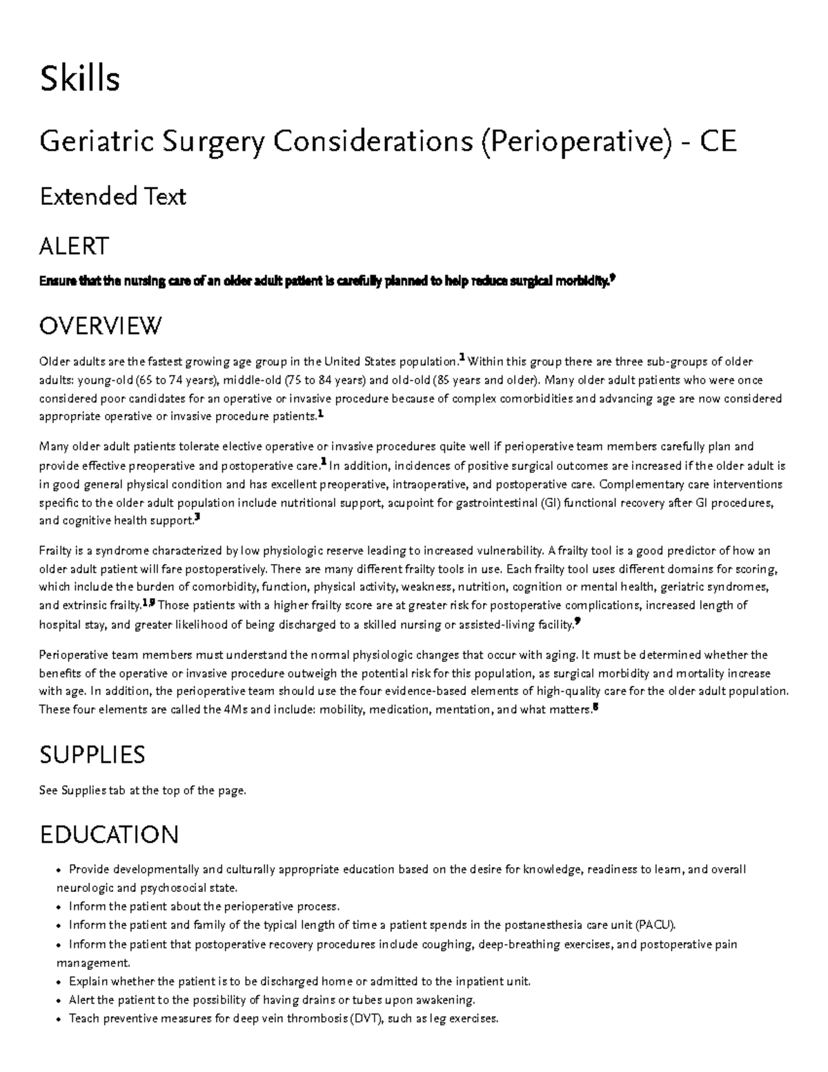 Geriatric Surgical - Extended - Skills Geriatric Surgery Considerations ...