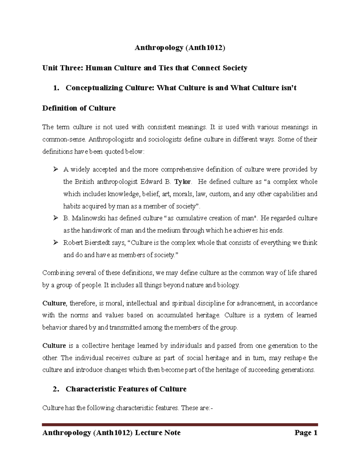 Chapter Three - antro 101 detailed as possible to the reader ...