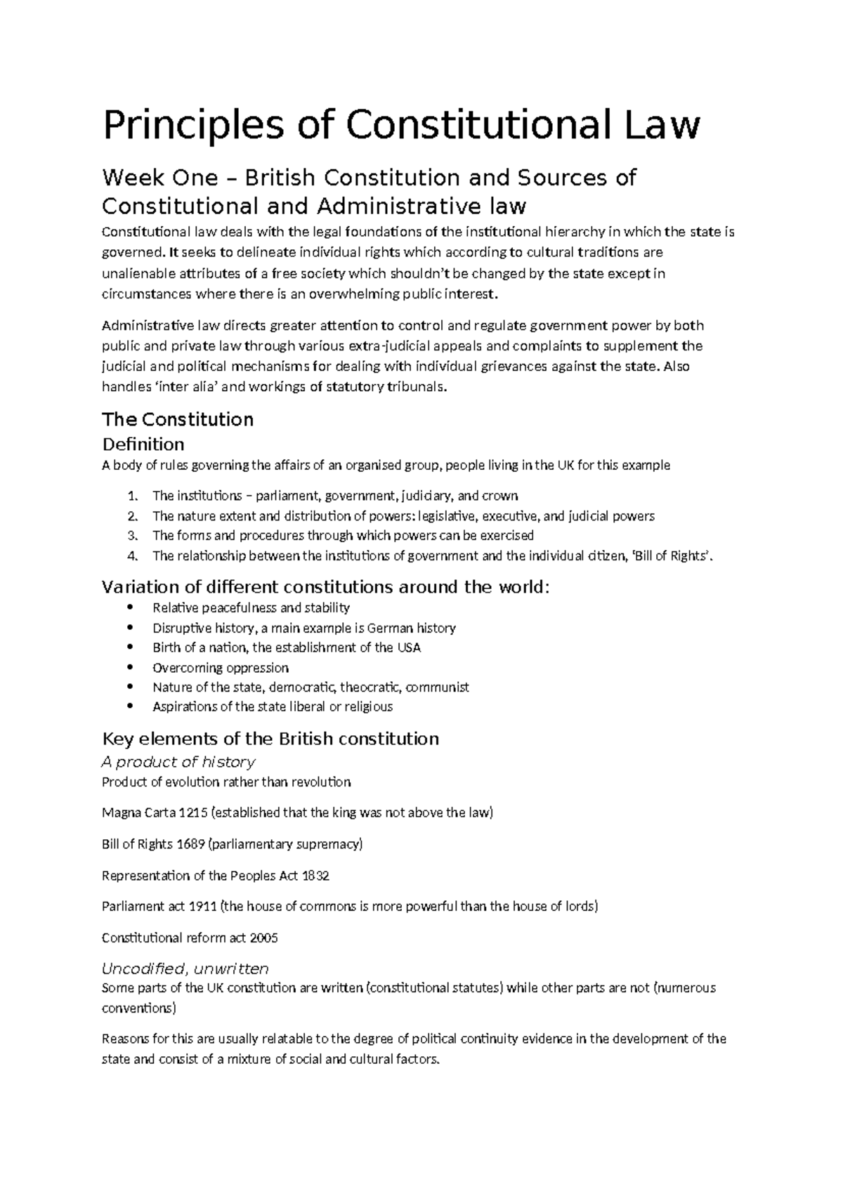 Principles of Constitutional Law - It seeks to delineate individual ...