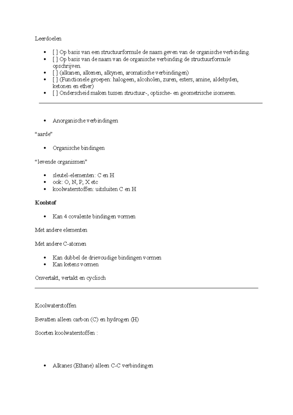 Structuurformules - [ ] Op basis van de naam van de organische ...