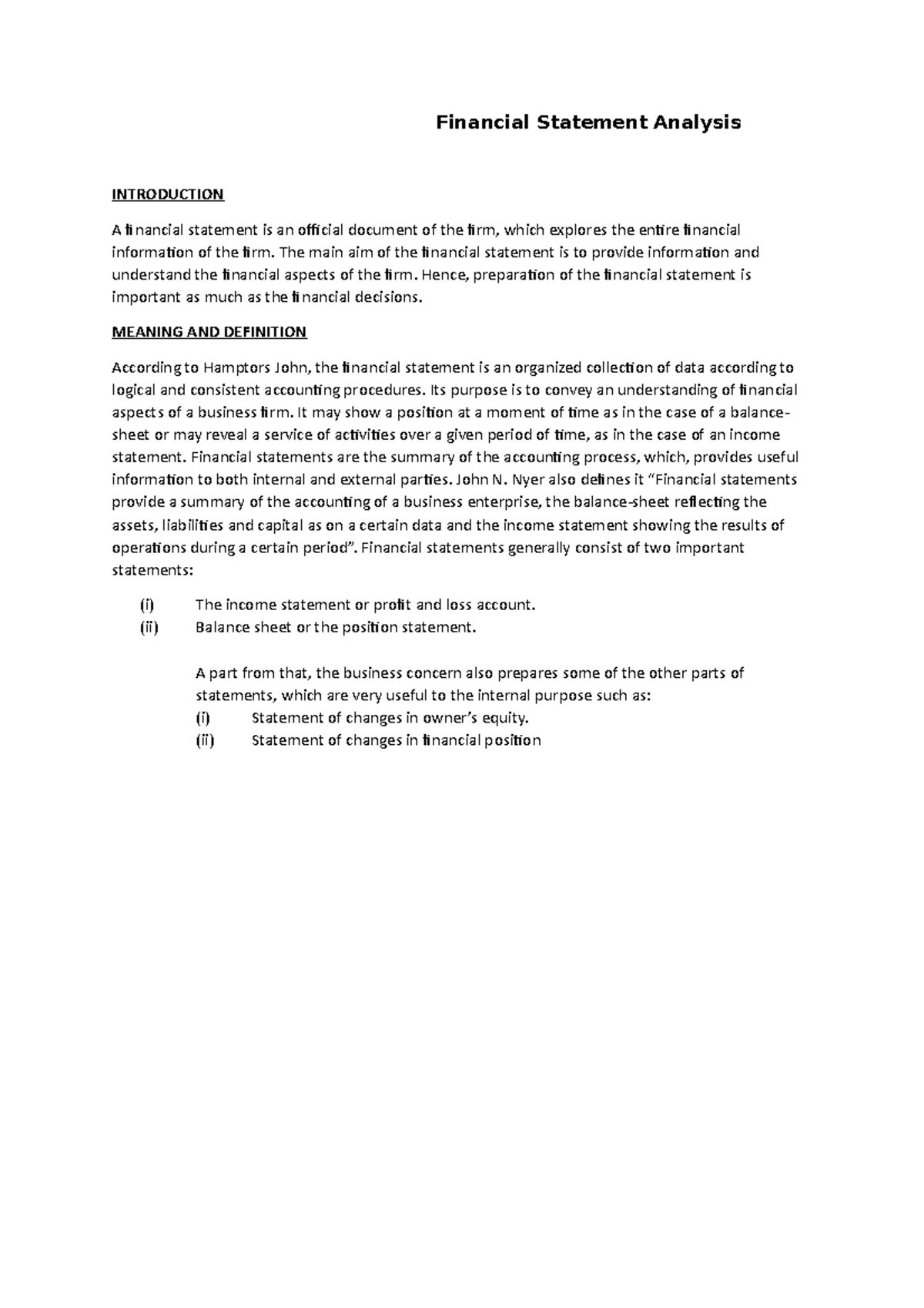 Financial Statement Analysis Introduction Financial Statement Analysis Introduction A 8679