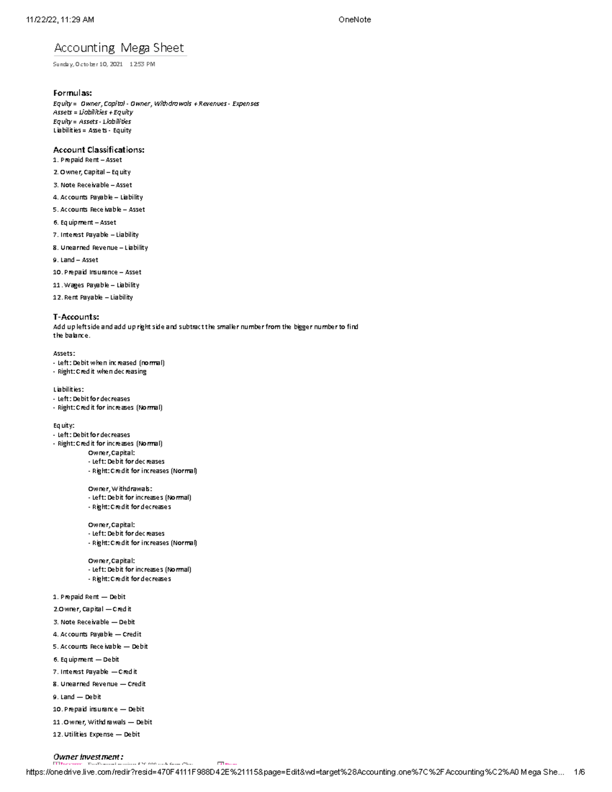 Astro - Microsoft One Note Online - Accounting Mega Sheet Sunday ...