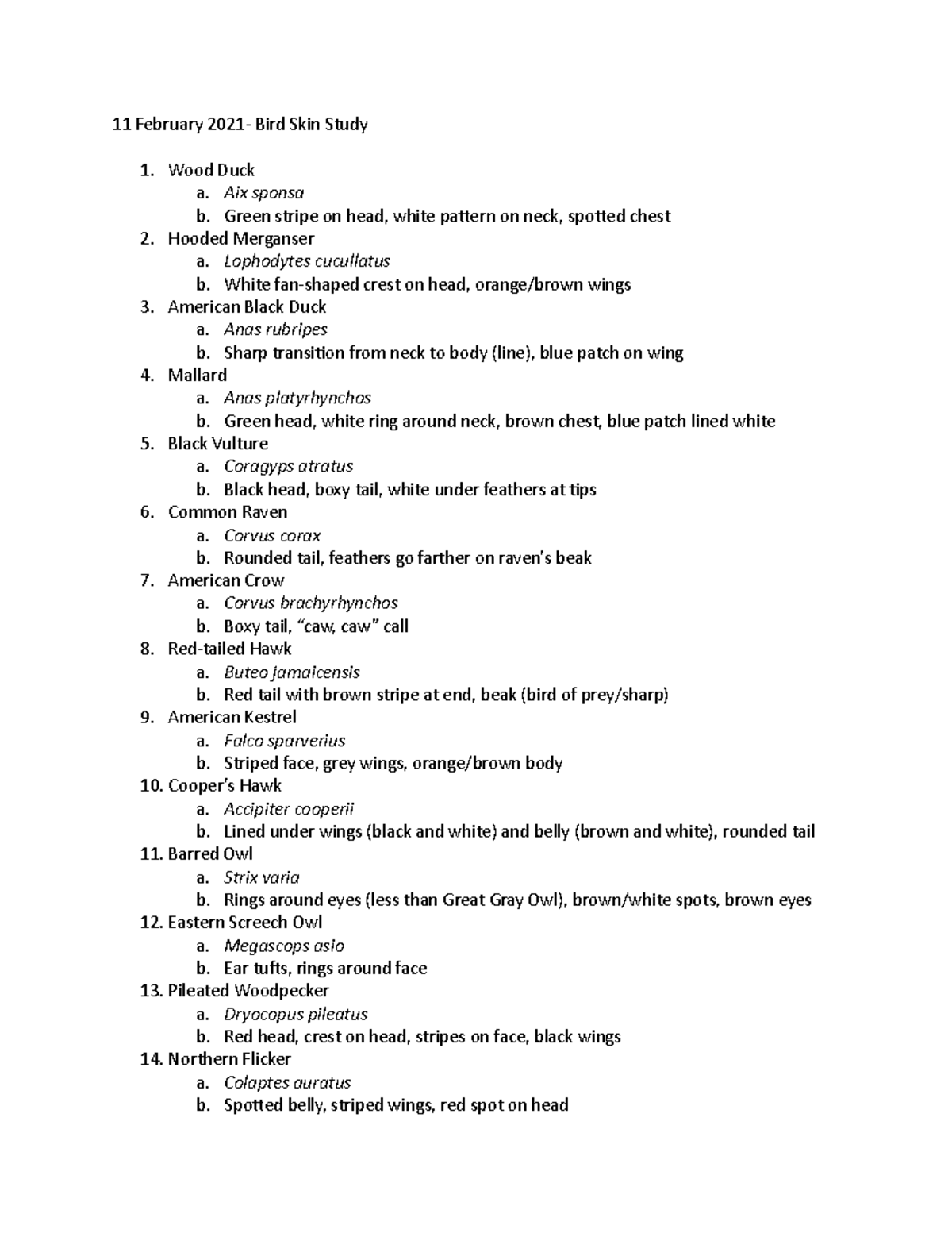 Bird Skin Study - FIW2324 with Dr. Hamed - 11 February 2021- Bird Skin ...