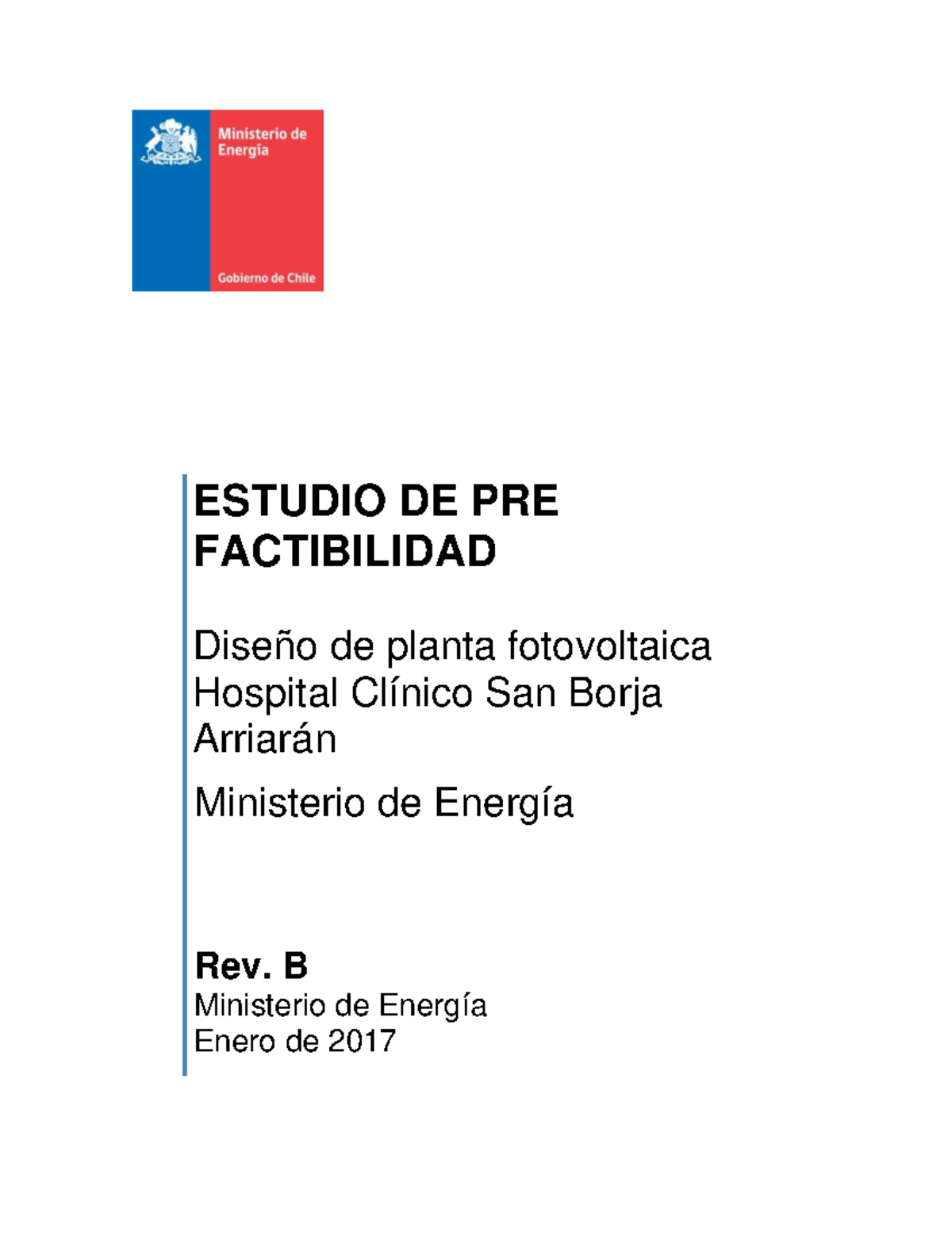 Estudio de prefactibilidad Hospital Clinico San Borja Arriaran ...