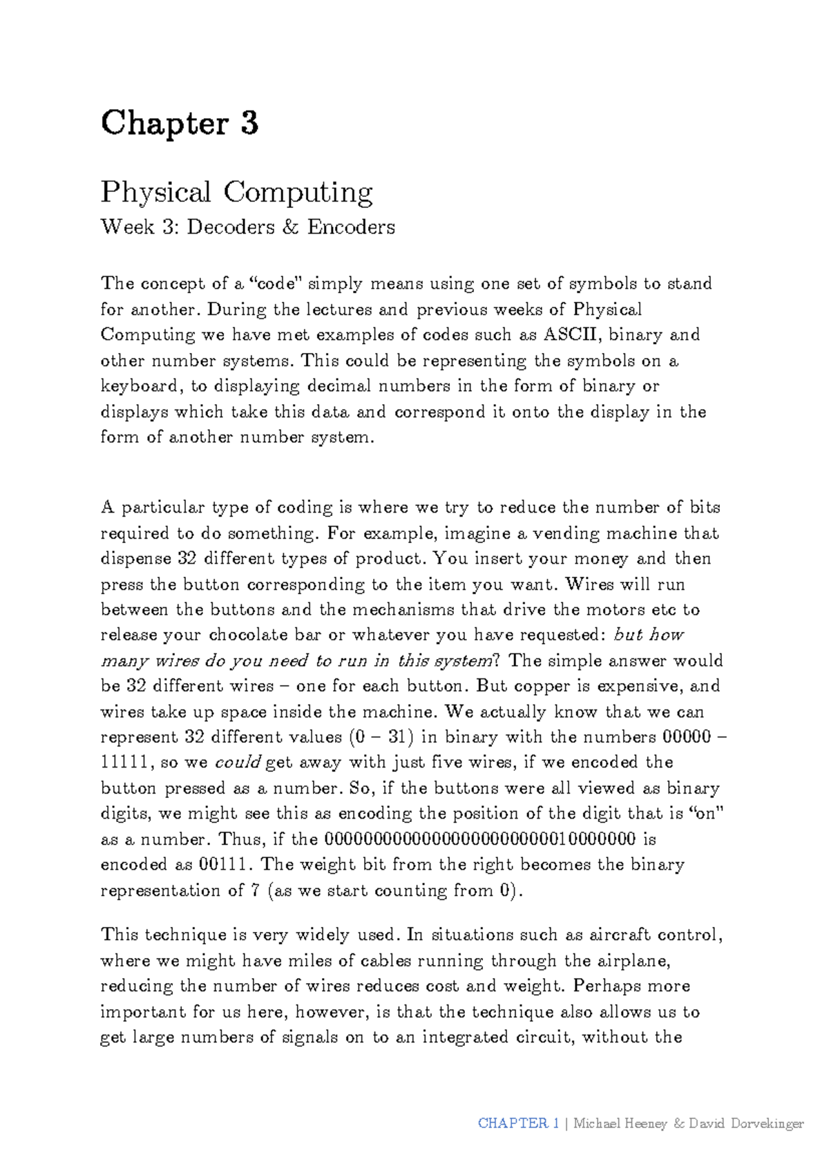 Chapter 3 - Chapter 3 Physical Computing Week 3: Decoders & Encoders ...