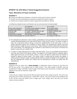 Week 3 Tutorial Question and answer 2022 - BFW2751 S1, 2022 WEEK 3 TUTORIAL QUSETIONS Topic ...