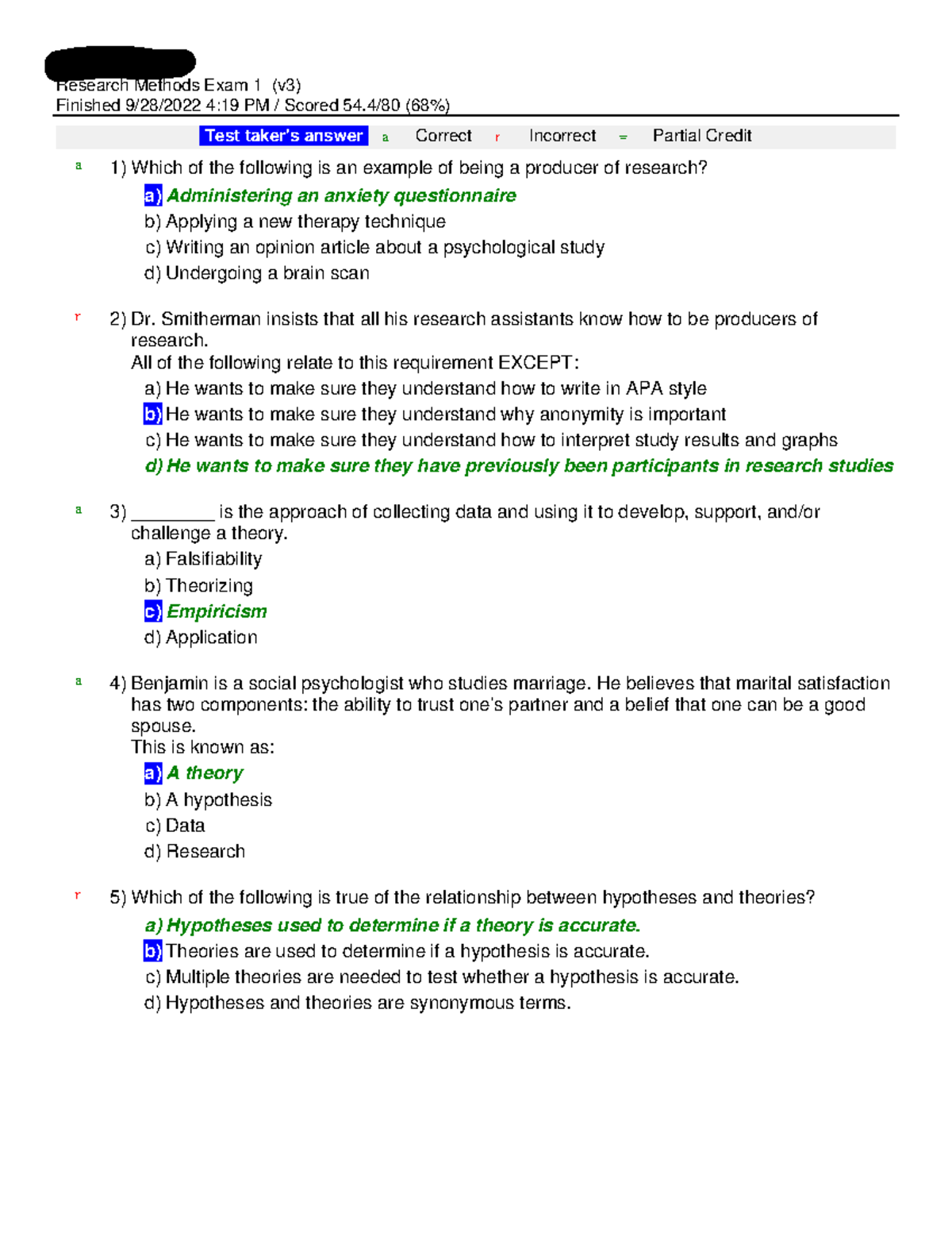 EXAM 1 test - Complete Exam 1 in-class, closed book/notes. Please take ...