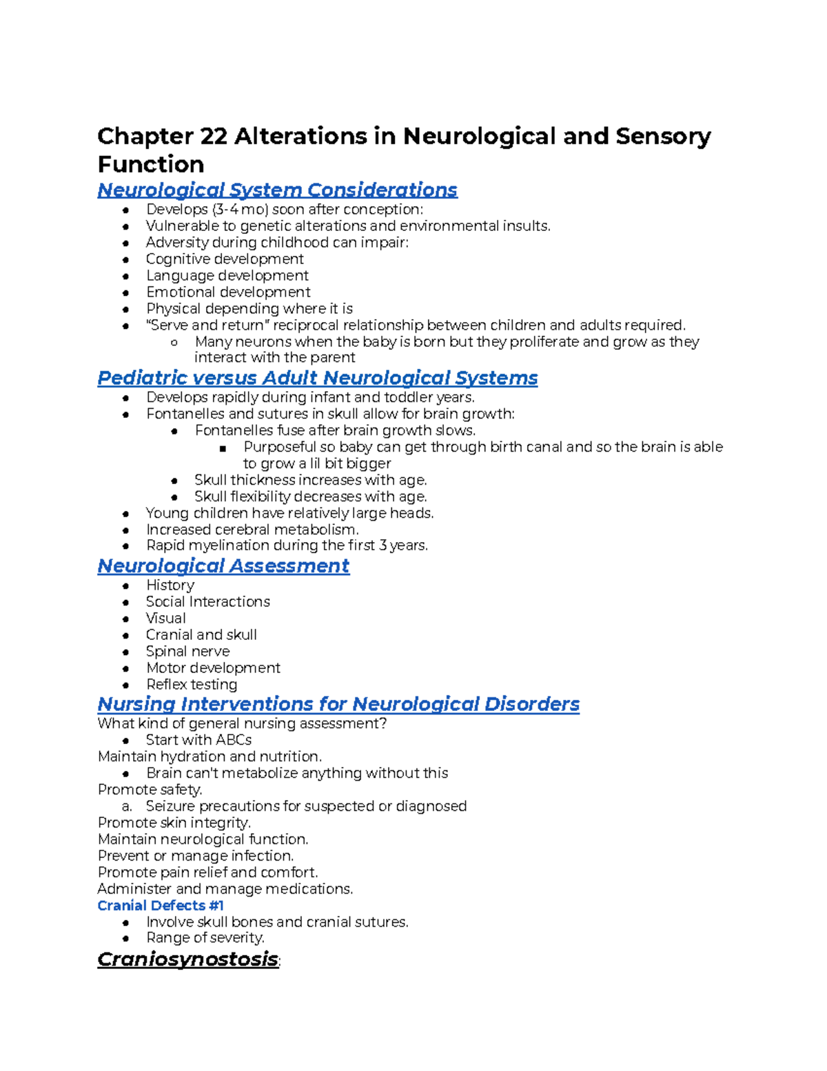 Chapter 22 Alterations in Neurological and Sensory Function - Chapter ...