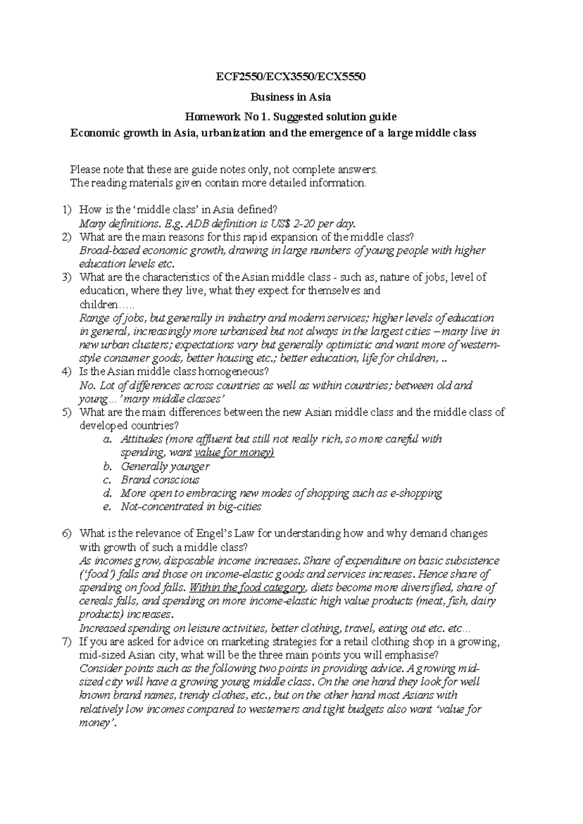 Homework No 1 solution guide - Business in Asia Homework No 1 ...