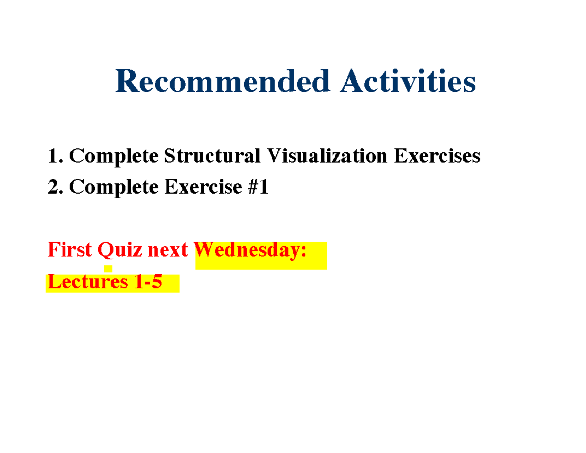 Lecture 4 Notes BIOC 402 - Recommended Activities 1. Complete ...