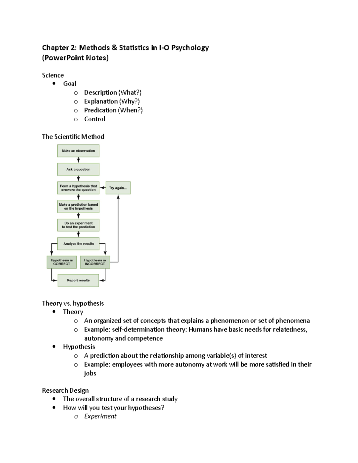 PSY 255 Chapter 2 notes - Chapter 2: Methods & Statistics in I-O ...