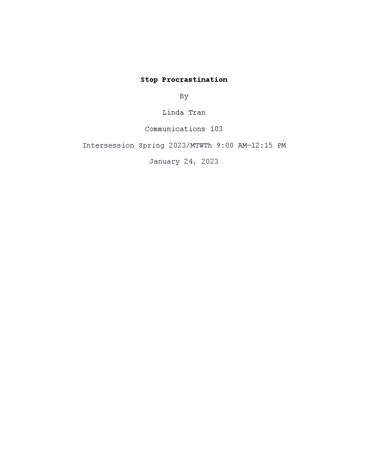 Why and How Can We Stop Procrastination Speech - Stop Procrastination ...