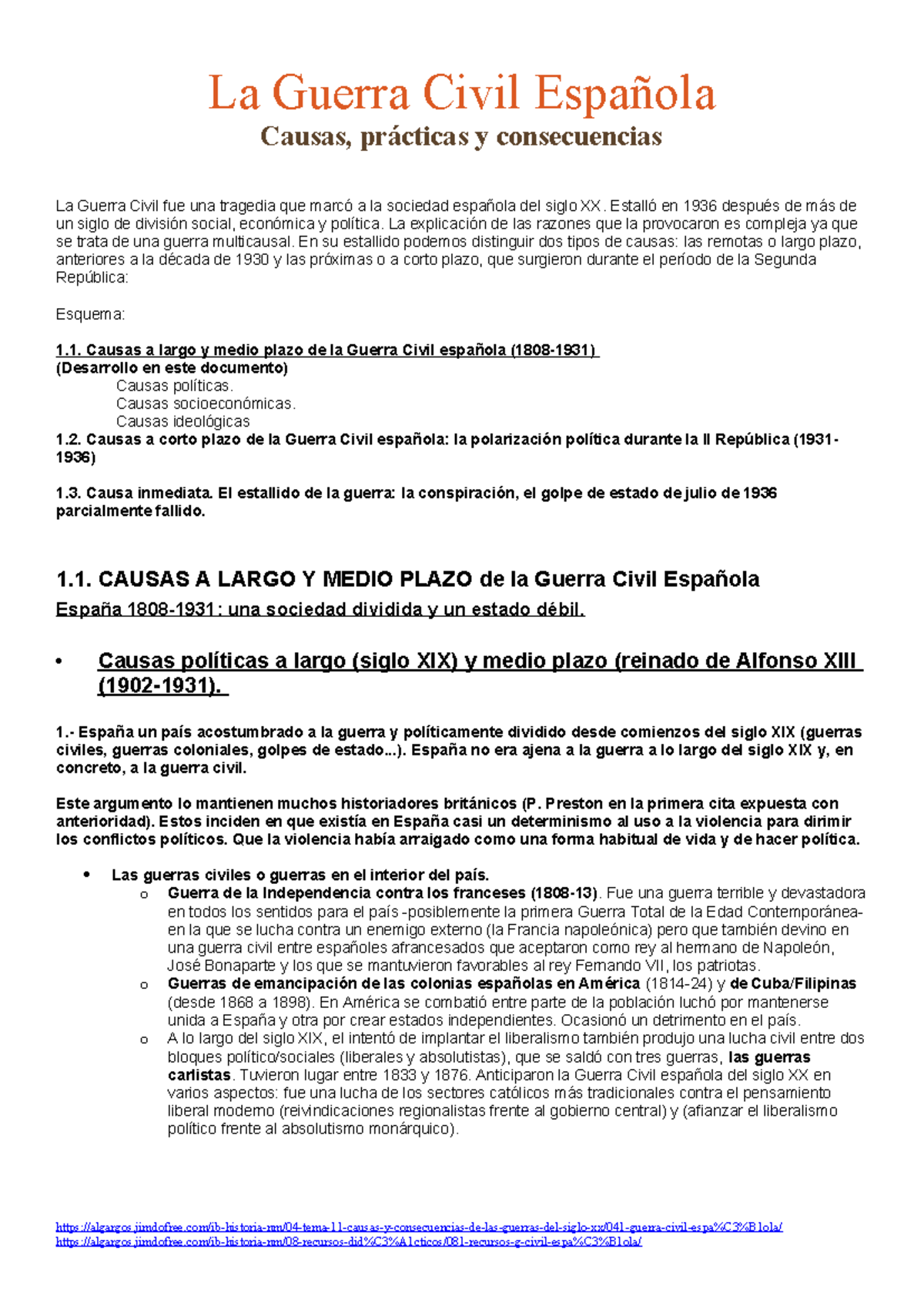 01. Causas Profundas de la Guerra Civil española - La Guerra Civil ...