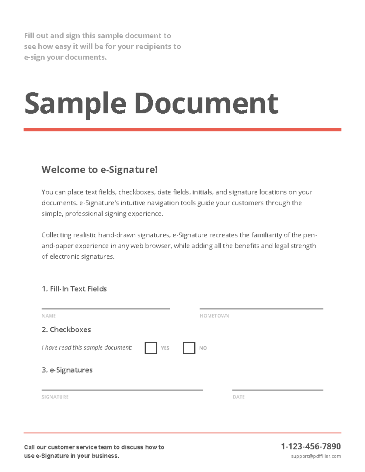 Get a Document Signed - Sample Document Fill out and sign this sample ...