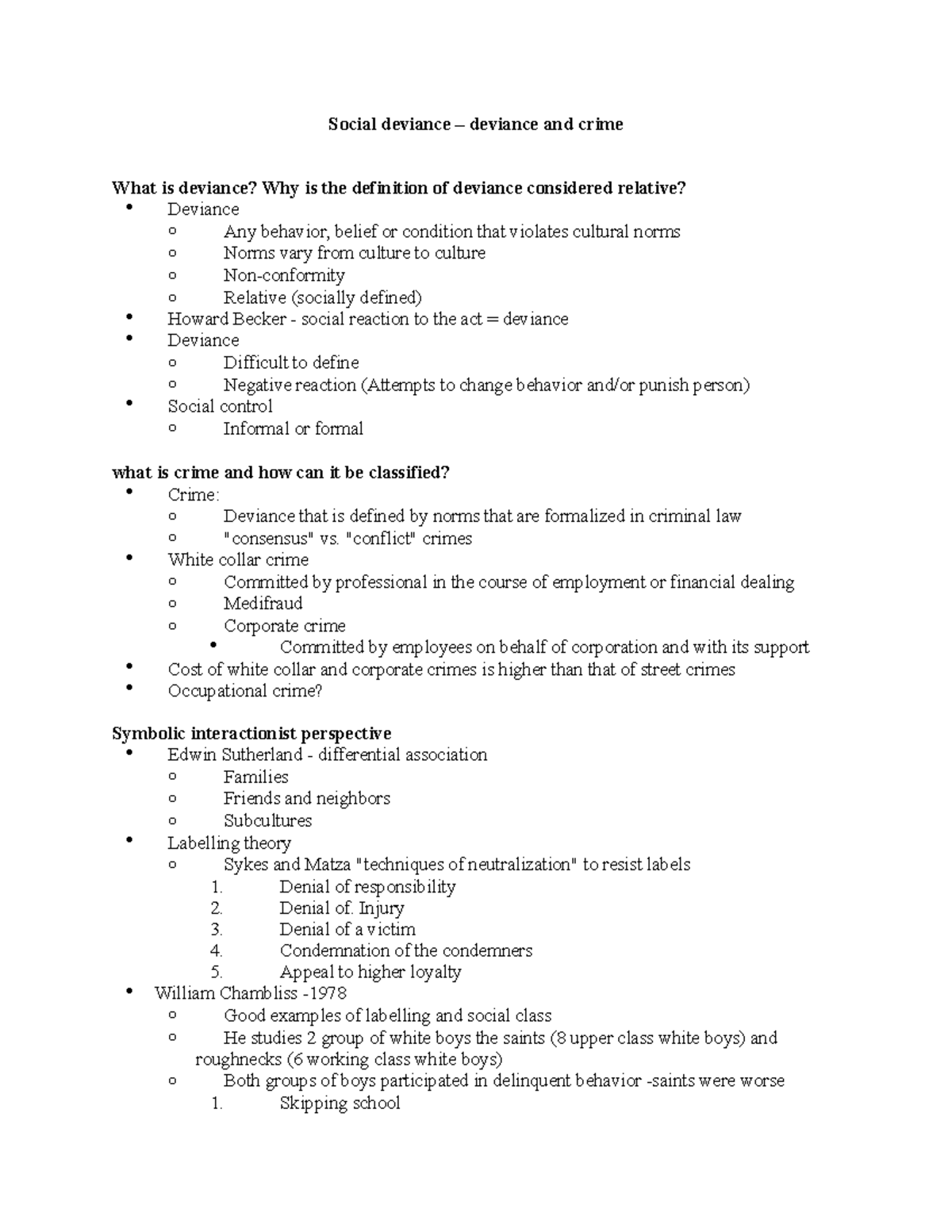 Social deviance - Lucy Luccisano - Social deviance – deviance and crime ...