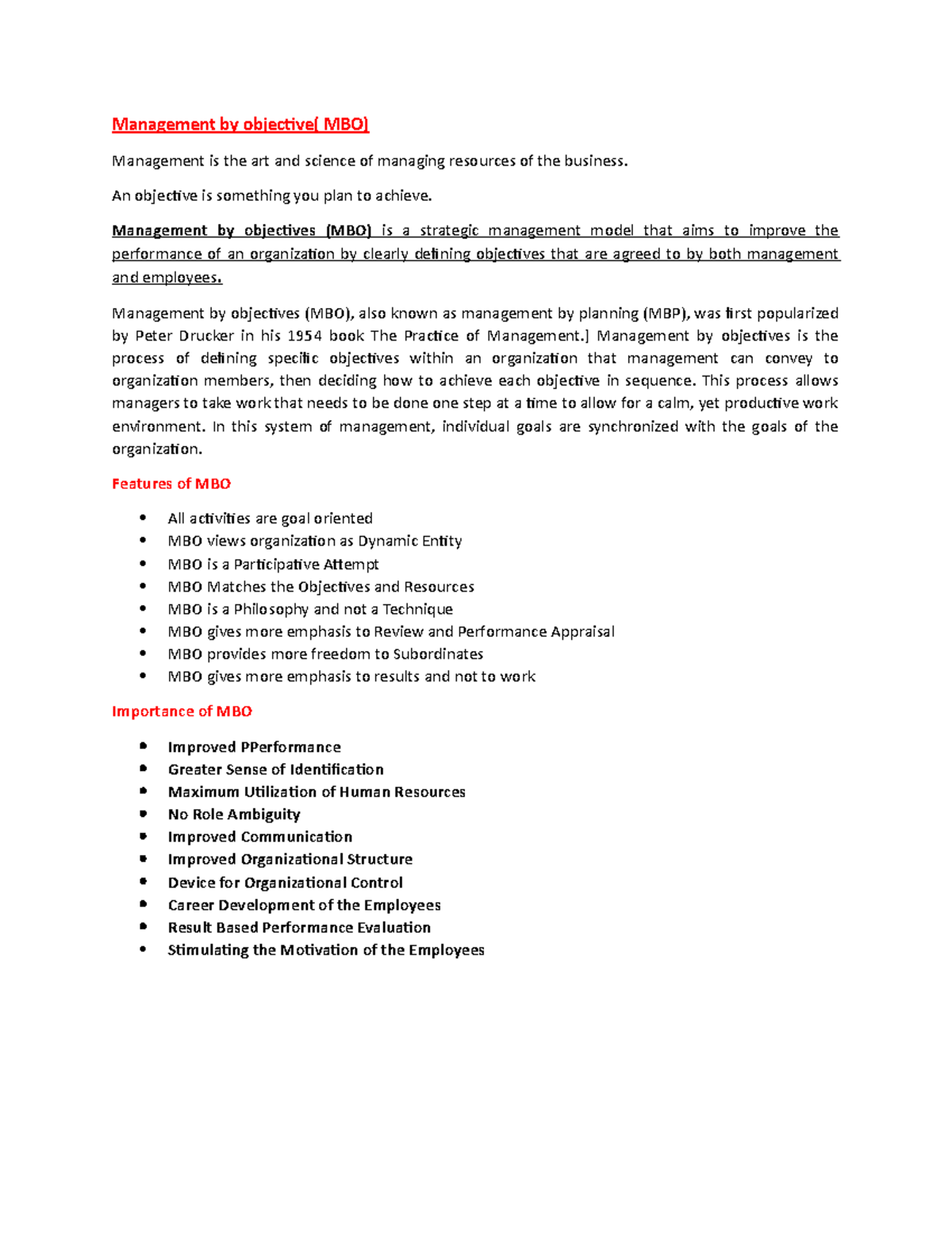 MBO - This notes helps you to understand a short note of MBO ...