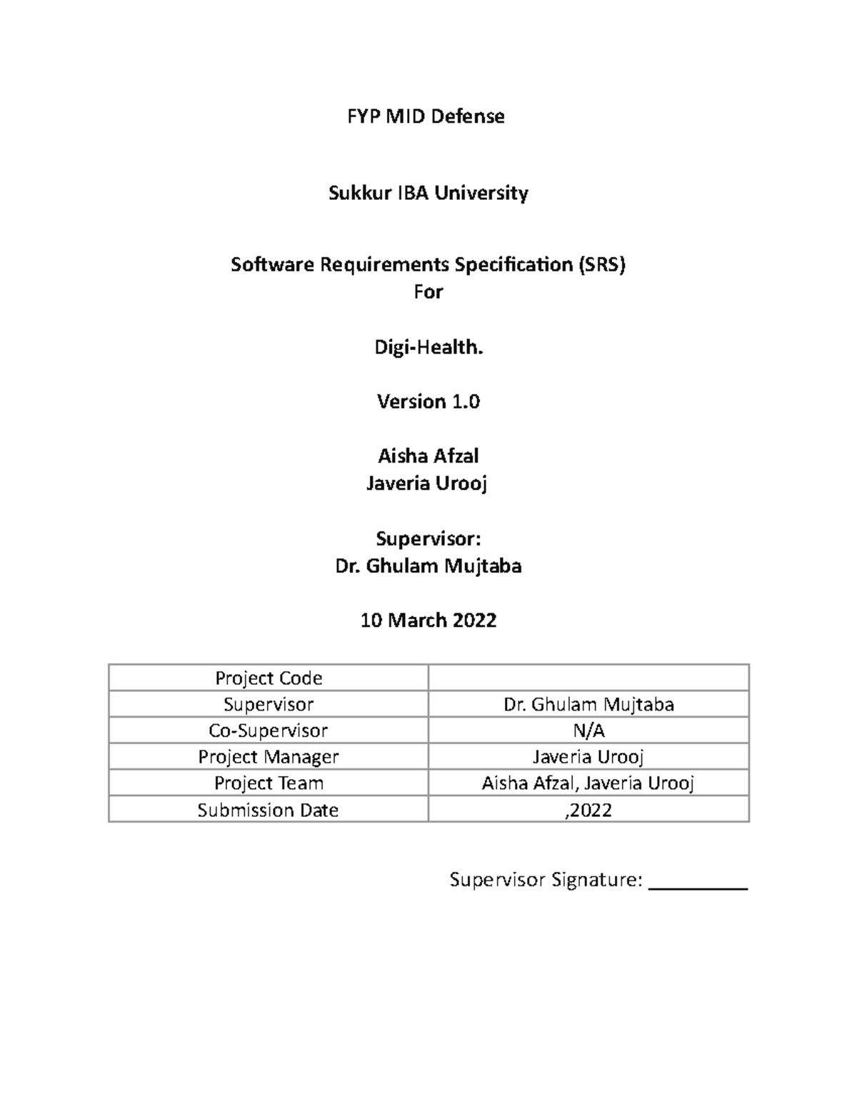 A FYP MID Defense proposal for fyp project. - FYP MID Defense Sukkur ...