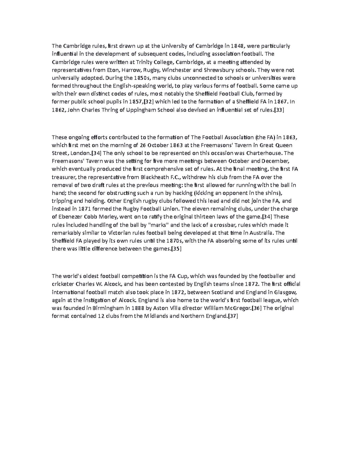 1-06 - sports - The Cambridge rules, first drawn up at the University ...