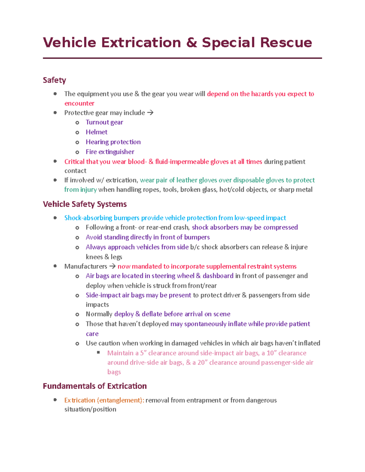 Chapter 38 - RC Health Services Book Notes - Vehicle Extrication ...