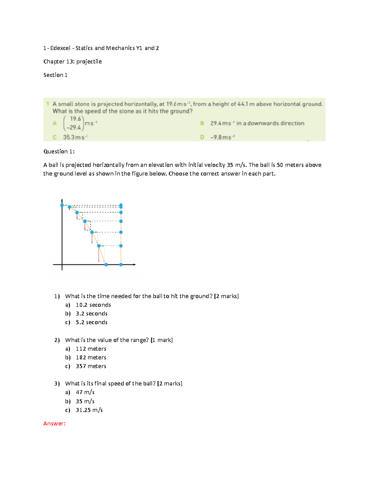 6.1 R1 - Simple mechanics practice questions - 1- Edexcel - Statics and ...