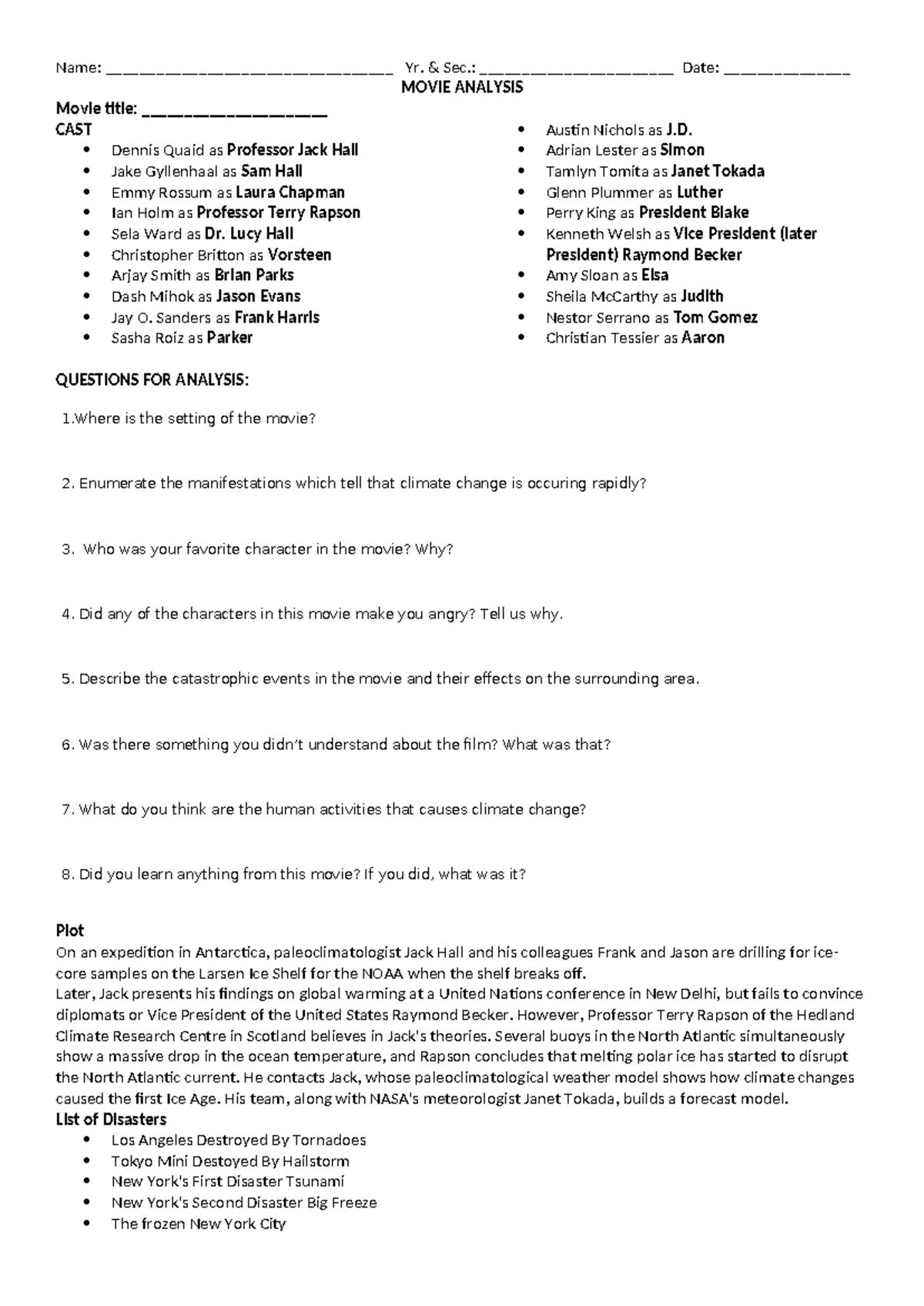 TDAT Sheet - lecture - Name: __________________________________ Yr ...