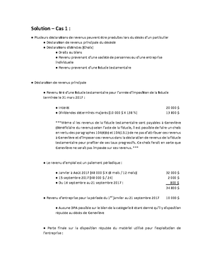 Étude de cas - Décès - Énoncés 1-2-3 sujet 4 - ÉTUDE DE CAS - DÉCÈS Cas 1: Énoncé : Le 21 ...