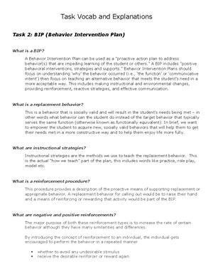 FBA BIP D001 Task 1 - n/a - Functional Behavior Assessment Learner name ...