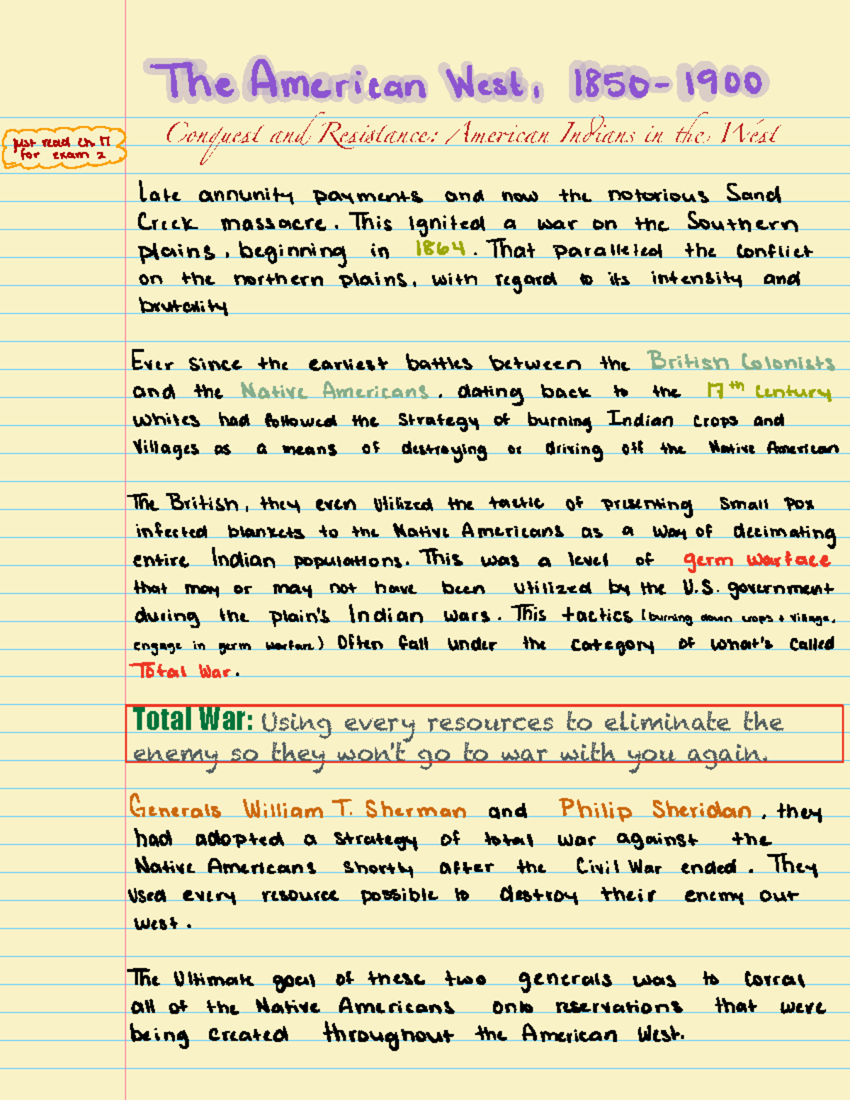 Exam 2 Note 1 - Notes about the conquest and resistance: American ...