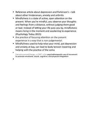 Somatics Reflection both list and paragraph - Somatics Reflection In ...