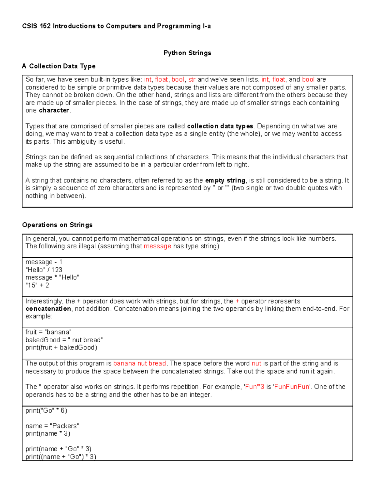27. CSIS 152 2021-03-24-Strings - CSIS 152 Introductions to Computers and Programming I-a Python ...