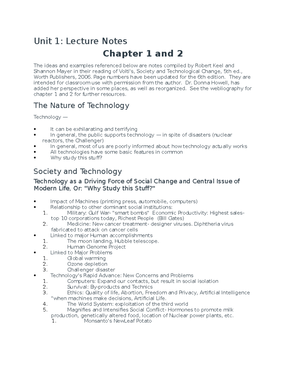 NS304 combined Ch1-2 lecture notes - Unit 1: Lecture Notes Chapter 1 ...