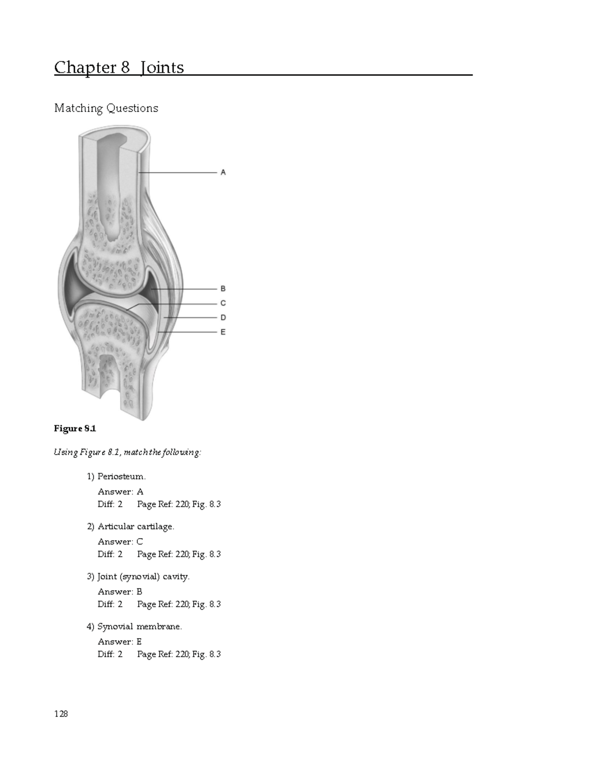 Chapter-8-Joints - General Anatomy - Chapter 8 Joints Matching ...