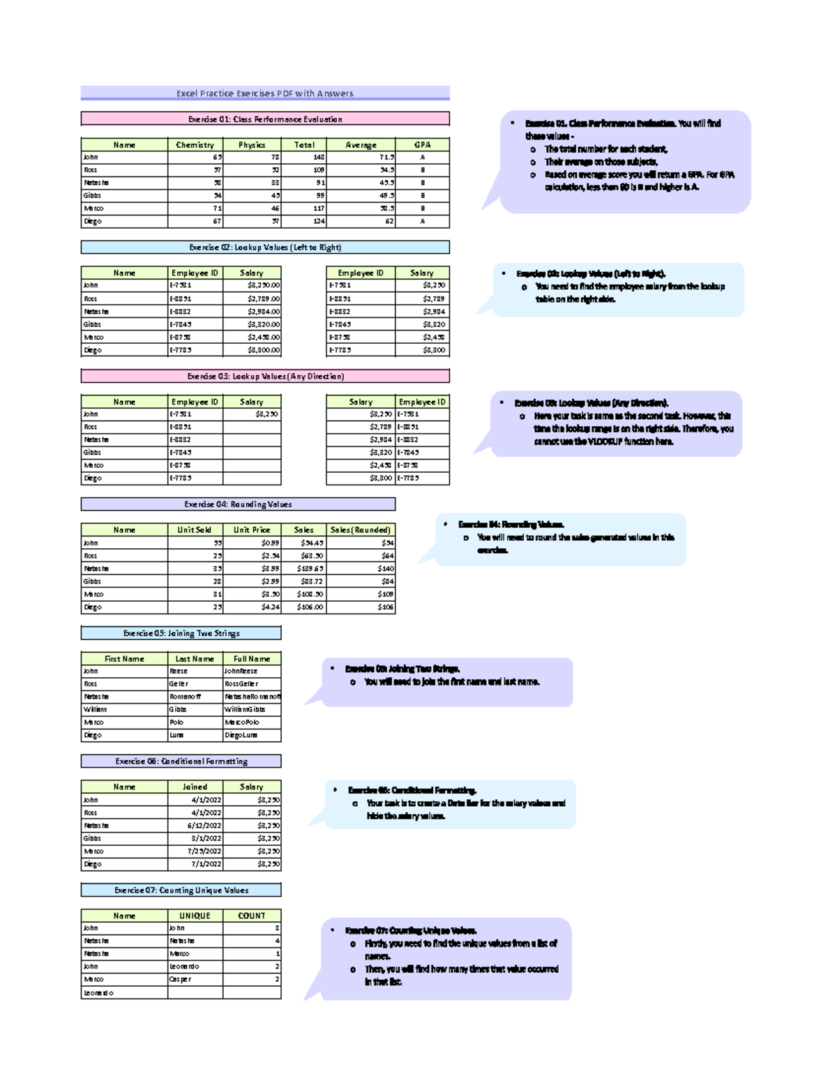 Practice-Exercise-with-Problem - Copy - Excel Practice Exercises PDF ...