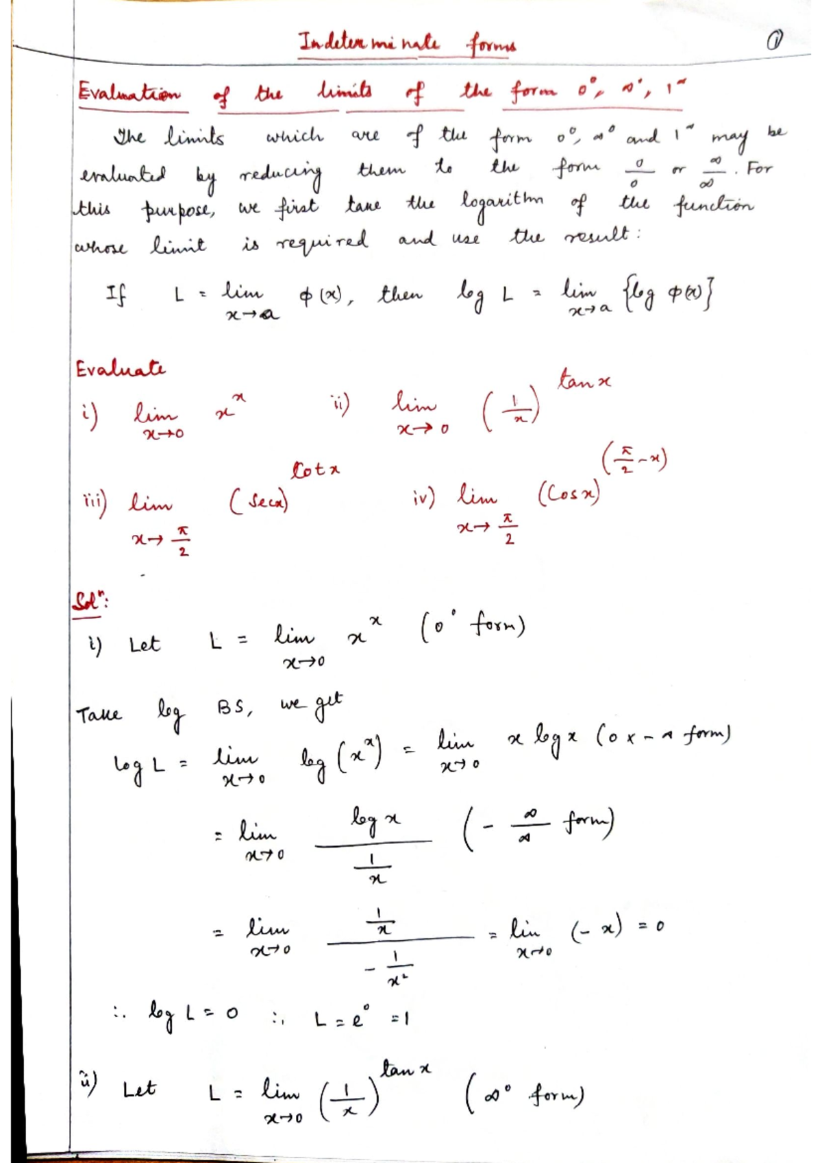 Indefinite form - 1st year math - Engineering Mathemstics - Studocu