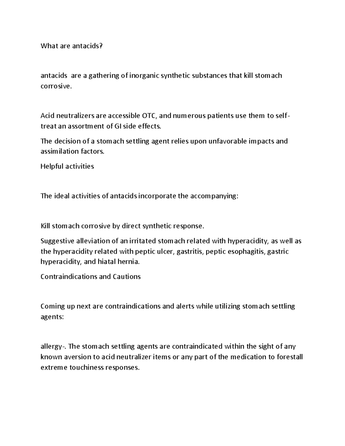 Pharmacology 6 Lecture Notes 6 What Are Antacids Antacids Are A