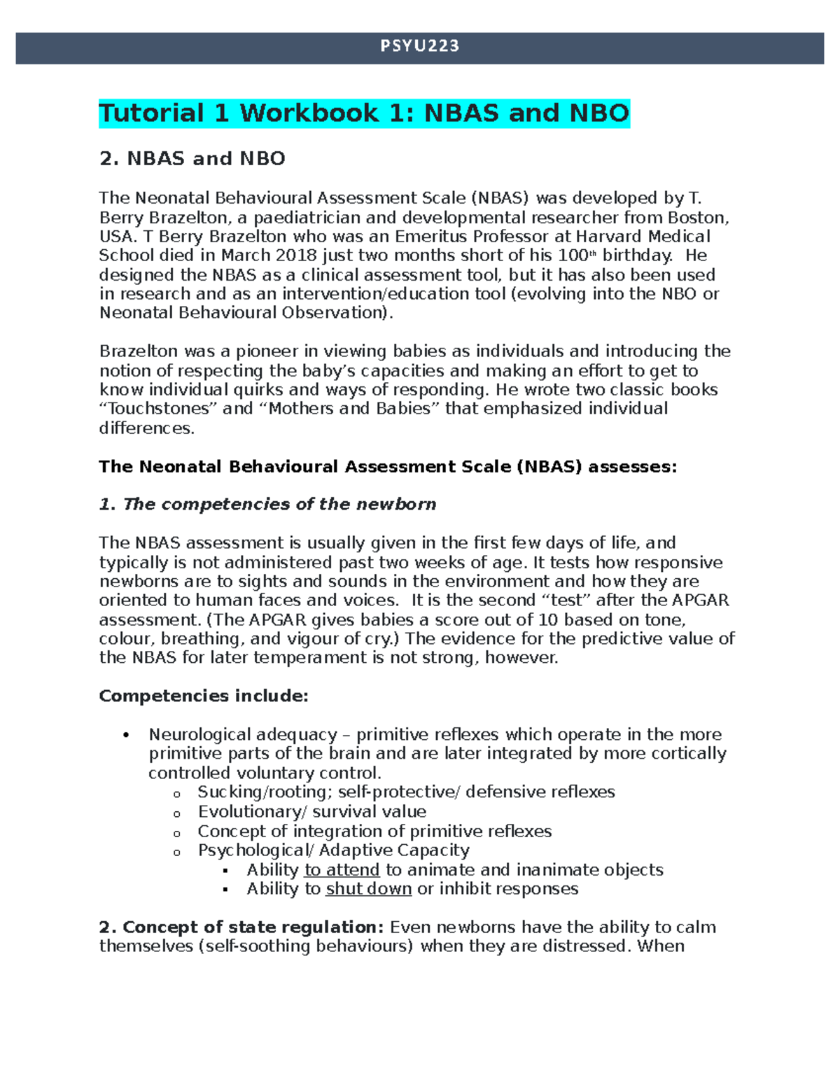 Psyu2235 Tutorial - Tutorial 1 Workbook 1: NBAS and NBO 2. NBAS and NBO ...
